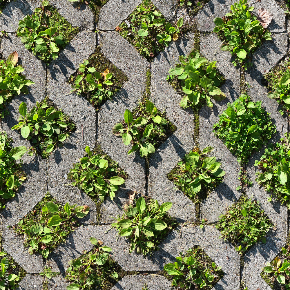 Seamless texture of old environmentally friendly concrete paving blocks ...
