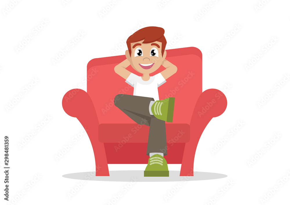 Relaxing At Home Cartoon