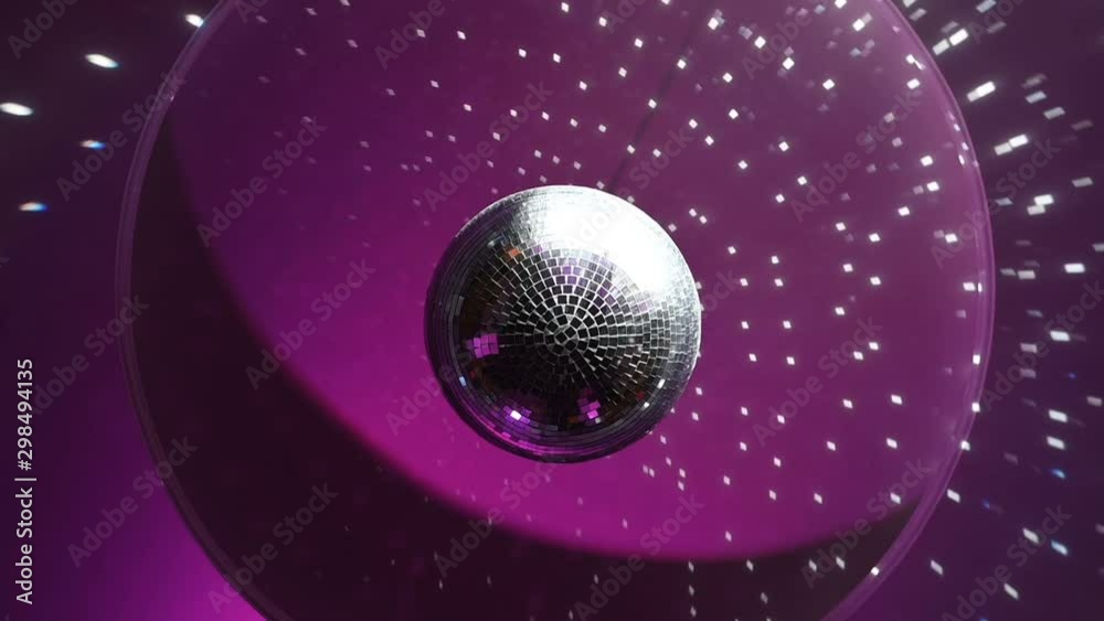 Disco Ball, view from below, from the disco ball beams, stage light ...
