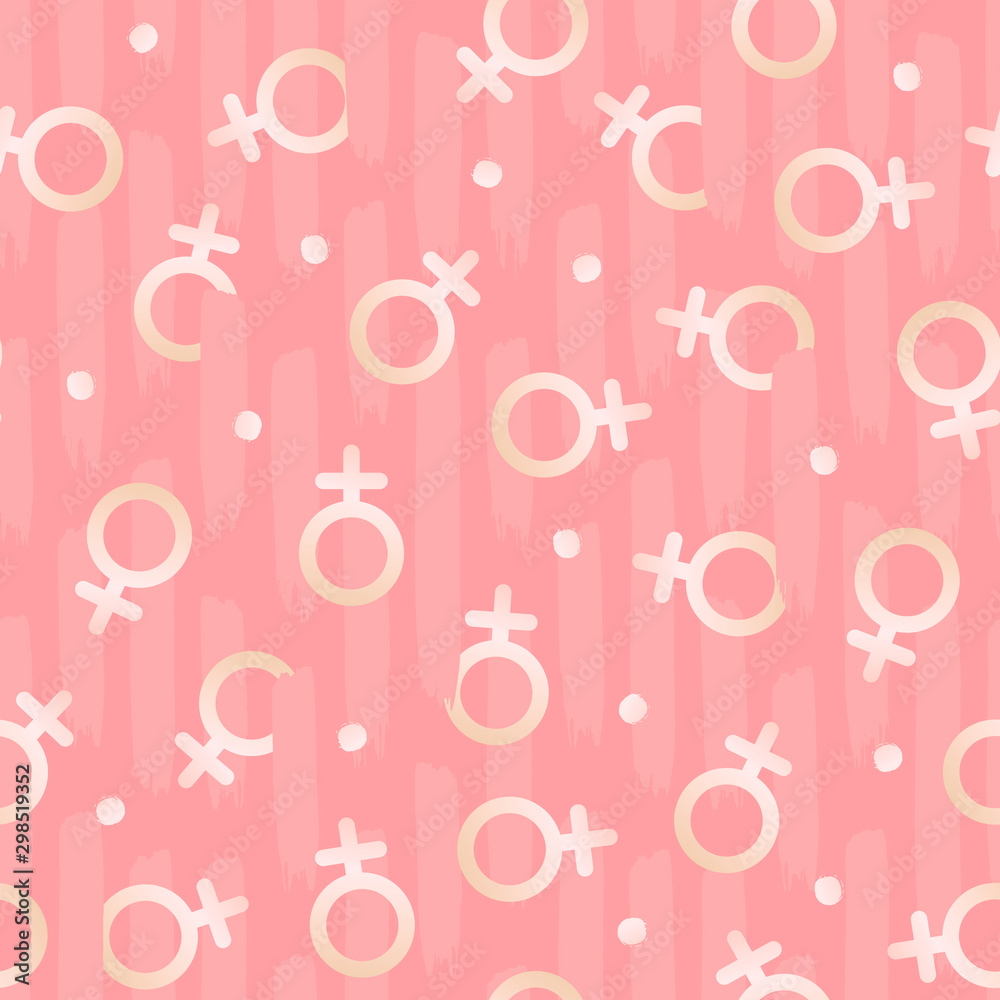 Vector flat woman symbol seamless pattern template illustration. White ...