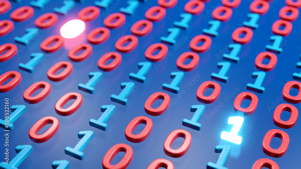 Binary Code with Colorful Numeric Symbols with Depth of Field (DOF ...