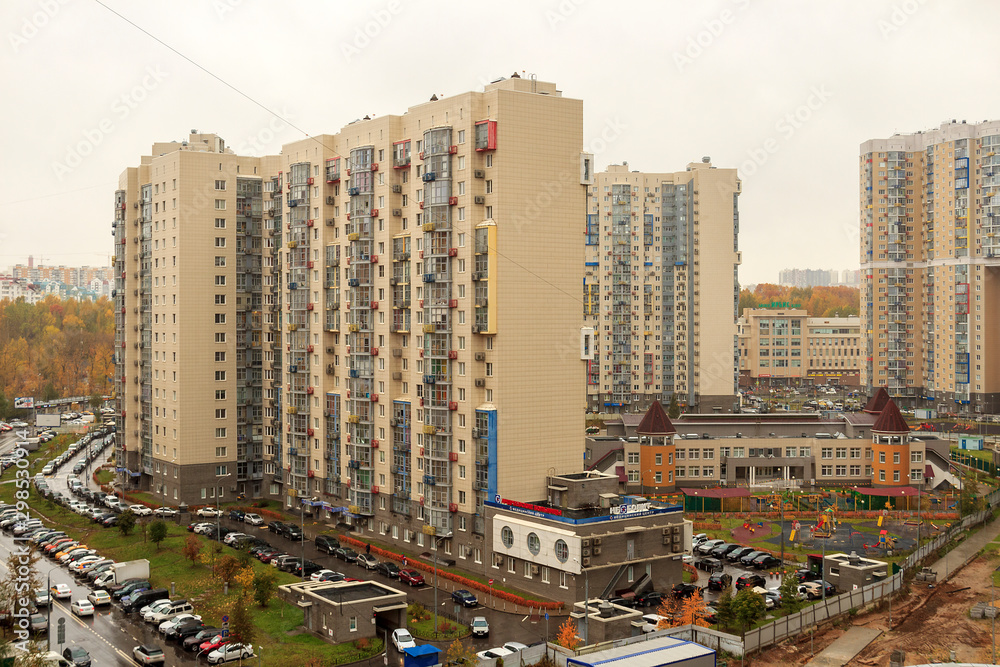 Сonstruction stage of residential monolithic house. Layout of building ...