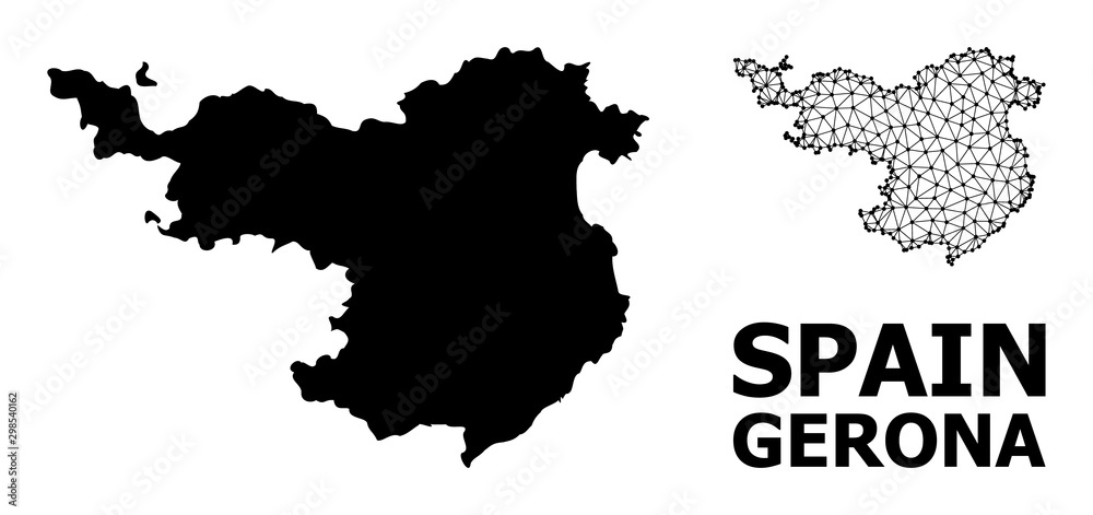 Solid and Carcass Map of Gerona Province Stock Vector | Adobe Stock