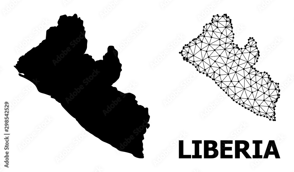 Solid and Mesh Map of Liberia Stock Vector | Adobe Stock