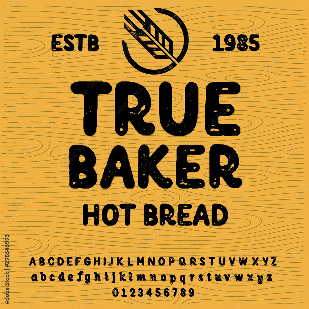 Hand Made Bakery Font custom handwritten alphabet. Original Letters and ...