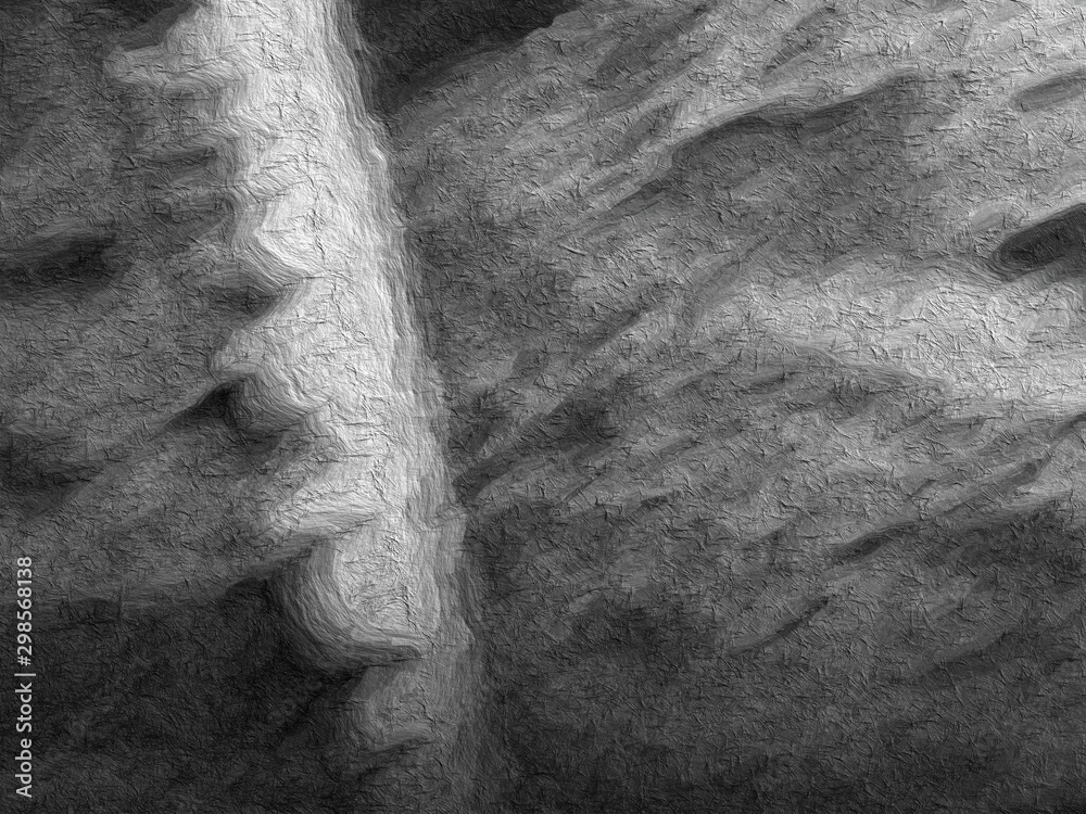 Black and white abstract background with brush strokes pattern trickle ...