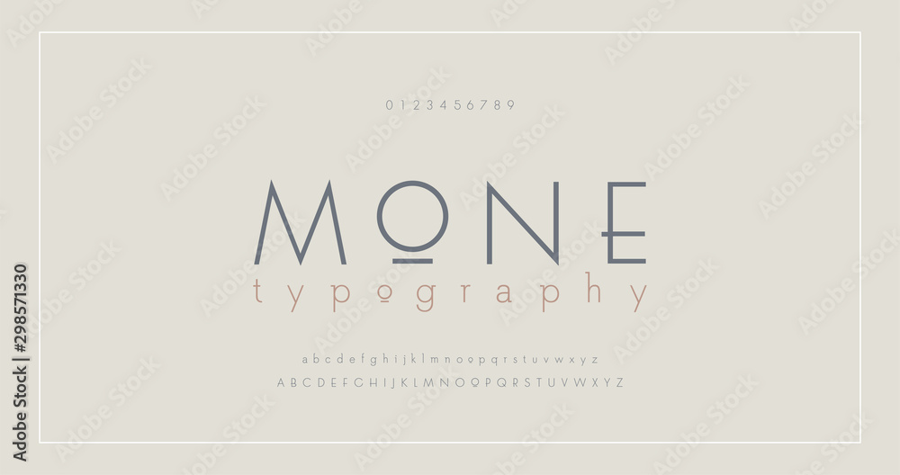Abstract thin line font alphabet. Minimal modern fonts and numbers ...