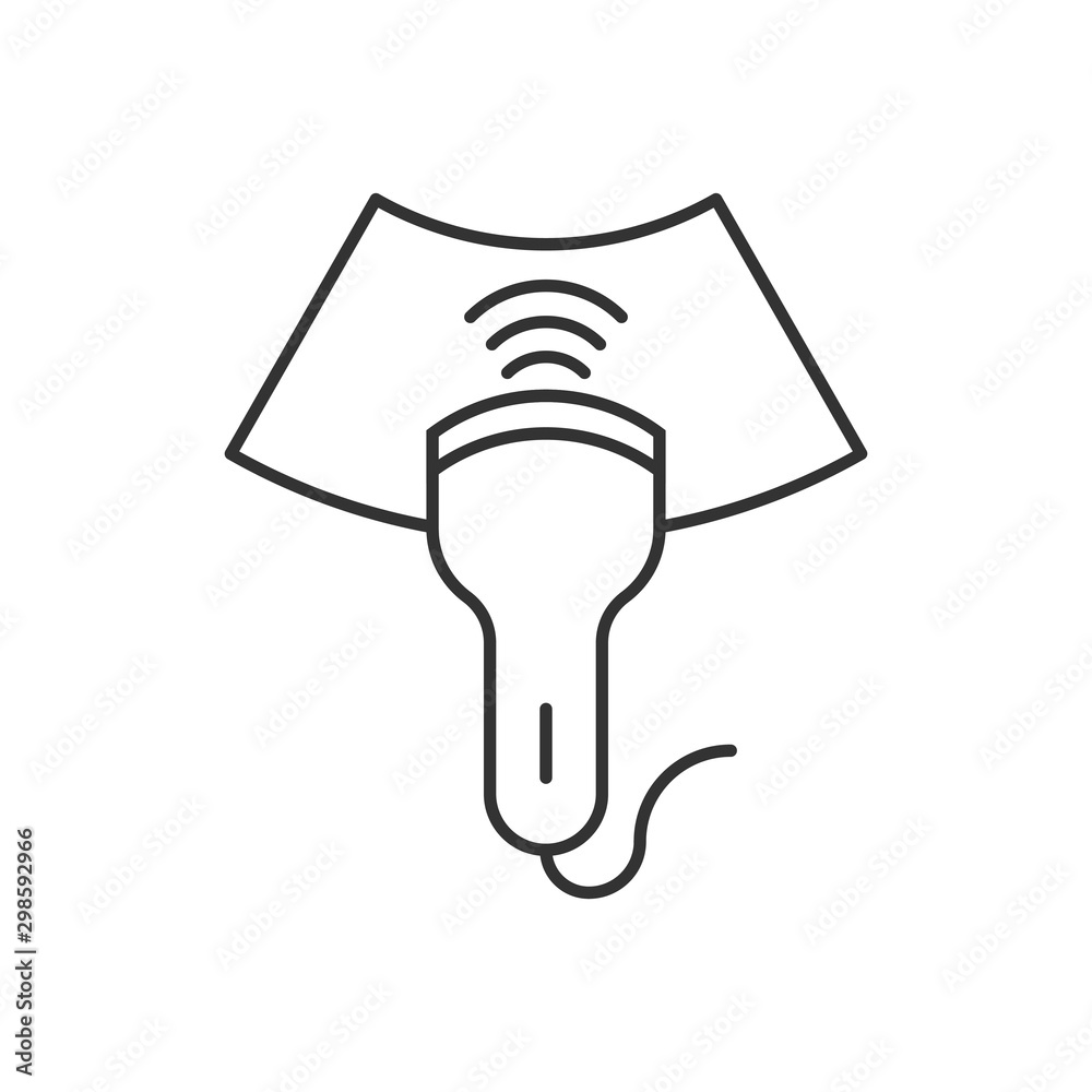Ultrasound icon in flat style. Scanner equipment vector illustration on ...