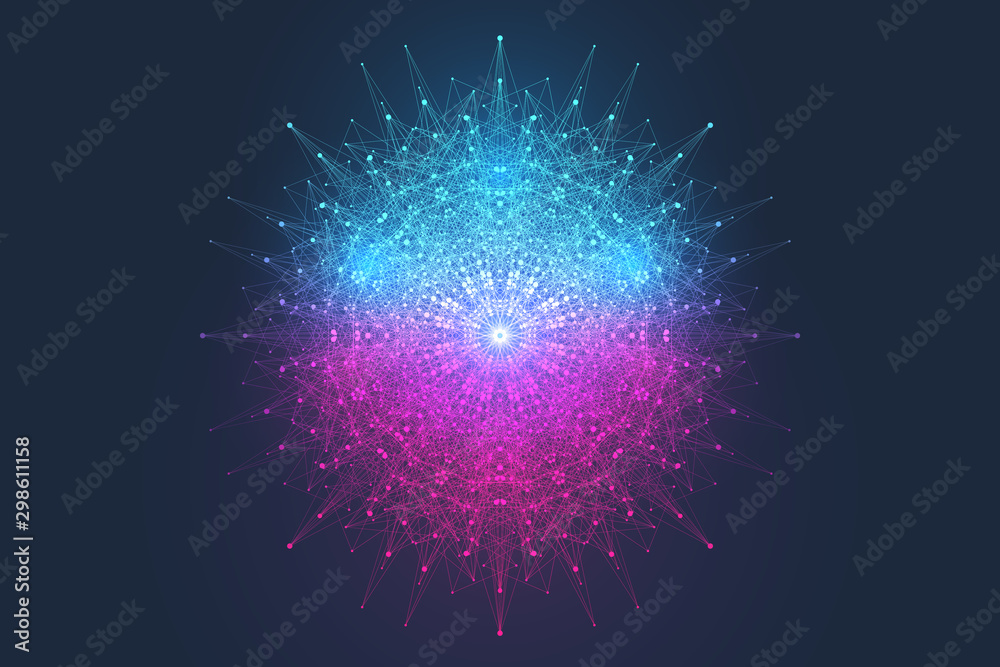 Geometric abstract background expansion of life. Colorful explosion ...