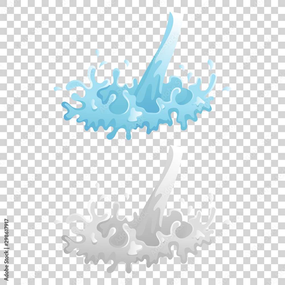 Water And Drop Icon - Blue wave and water splashe, wavy symbol of ...