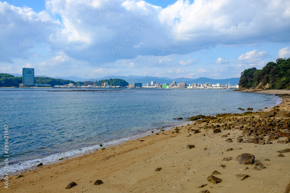 Sea view with transparent water in kanawajima, Hiroshima, Japan Stock ...