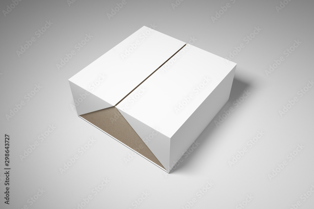 Fold up box packaging mock ups, closed. 3D rendering Stock Illustration ...