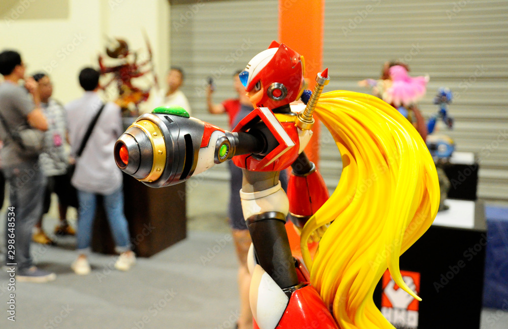 KUALA LUMPUR, MALAYSIA -APRIL 7, 2018: Mega Man scale model fictional ...