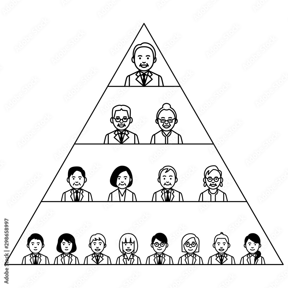 Organization chart hierarchy. Vector illustration. Stock Vector | Adobe ...