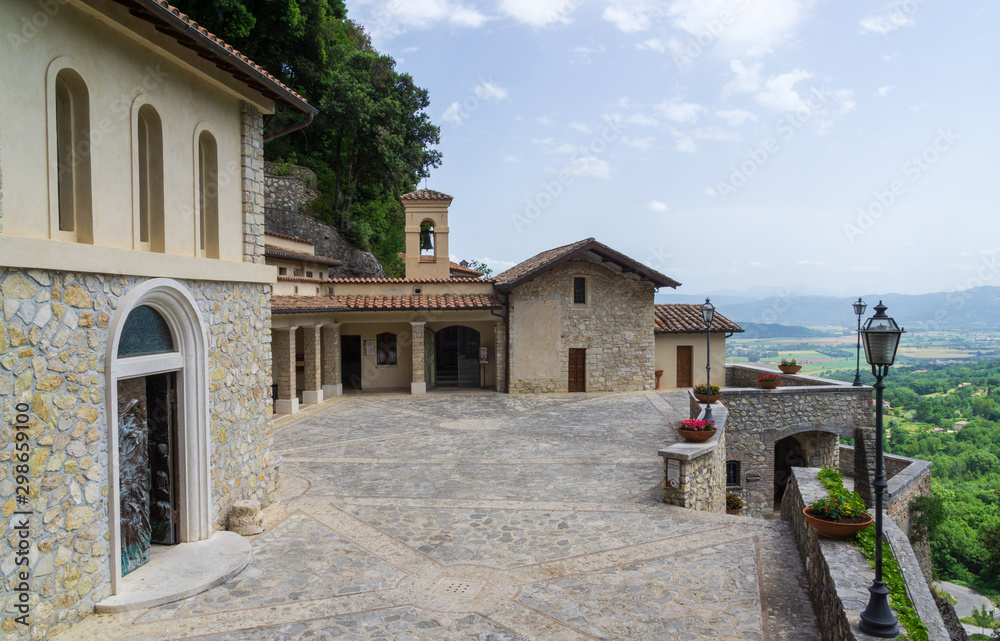 Greccio, Italy. Hermitage Shrine (Santuario di Greccio) erected by St ...