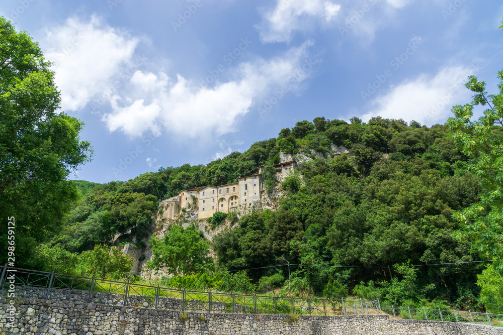 Greccio, Italy. Hermitage Shrine (Santuario di Greccio) erected by St ...