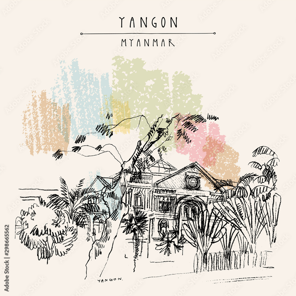 Yangon (Rangoon), Myanmar (Burma), Southeast Asia. Secretariat, an old ...