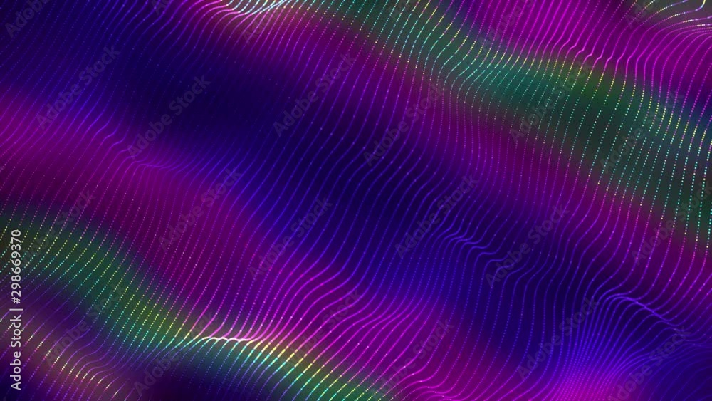 4K video. Lines abstract. Looped animation. Wave pattern. Dotted lines ...