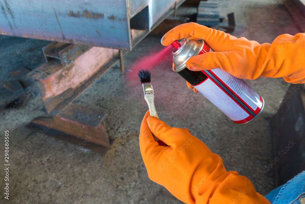 The step two of doing penetrant testing is step to use spray Liquid ...