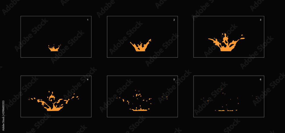 Dust splash special effect animation frames sprite sheet. Dust burst ...