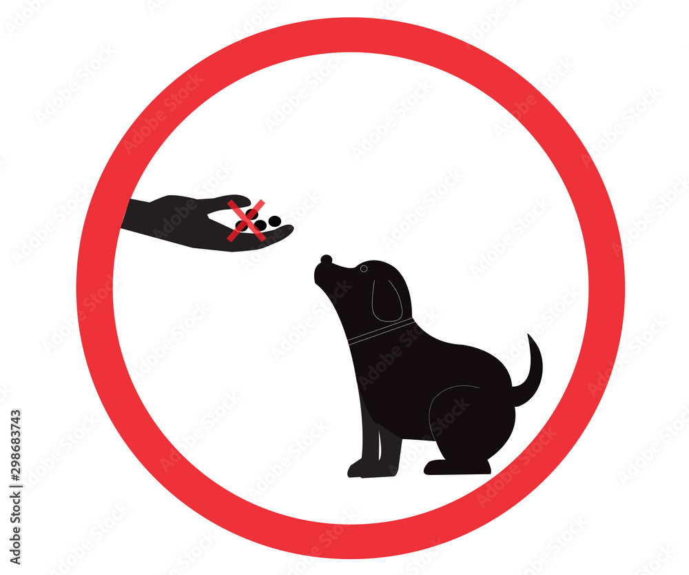 Please do not feeding the dog sing or pet overfeeding danger sign, Not ...
