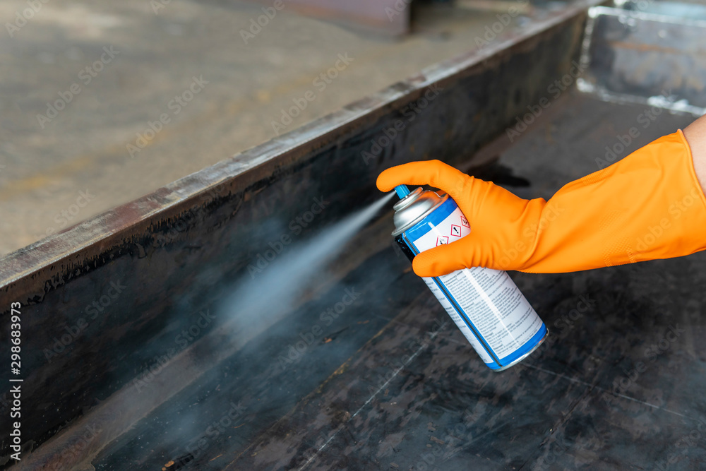 The step one and six of doing penetrant testing is step to use spray ...