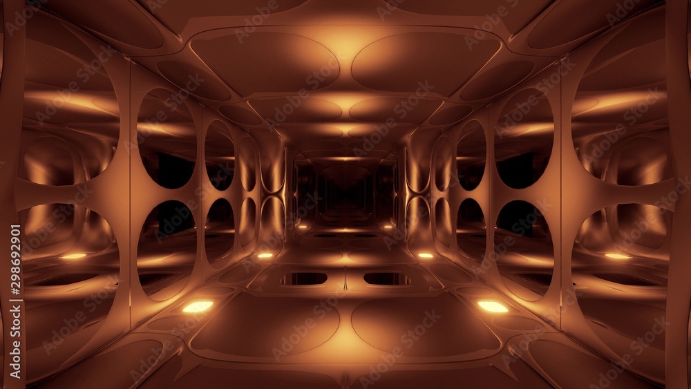 clean futuristic alien scifi fantasy hangar tunnel corridor 3d ...