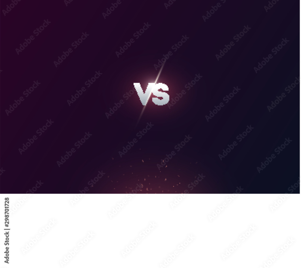 Neon versus logo vs letters for sports and fight competition. Template ...