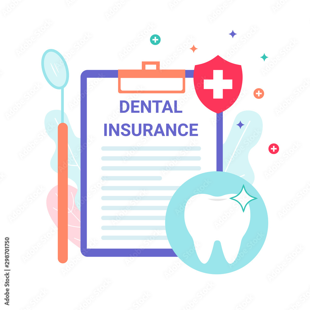 Dental insurance. Healthcare clipboard and protected teeth ...