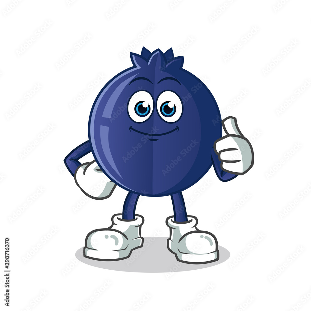 blue berry thumbs up mascot vector cartoon illustration Stock Vector ...