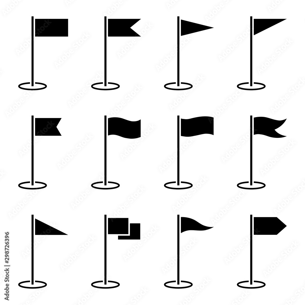 Set of flag icons. Vector symbol on white background. Stock Vector ...