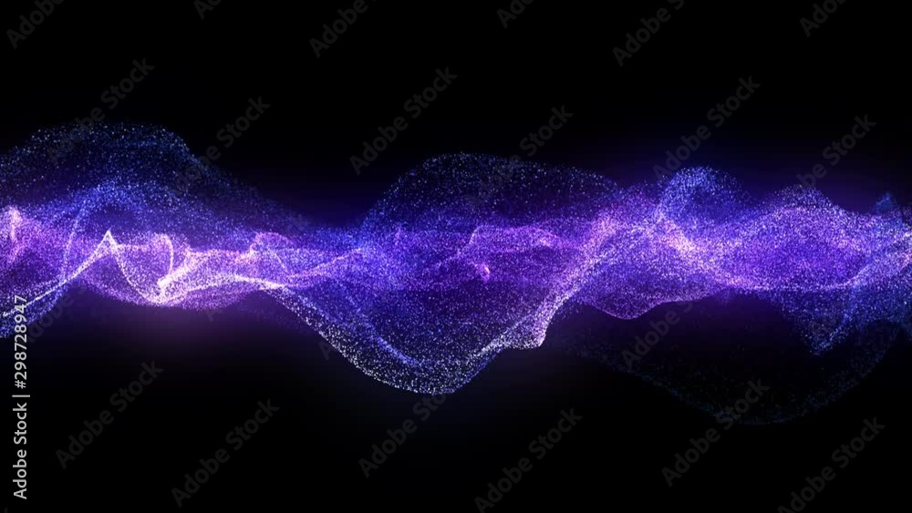 4k video. Looped animation. Wave pattern. Dotted lines. Neon waves ...