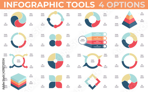 Vector infographics. Circular diagrams. Data visualization templates ...