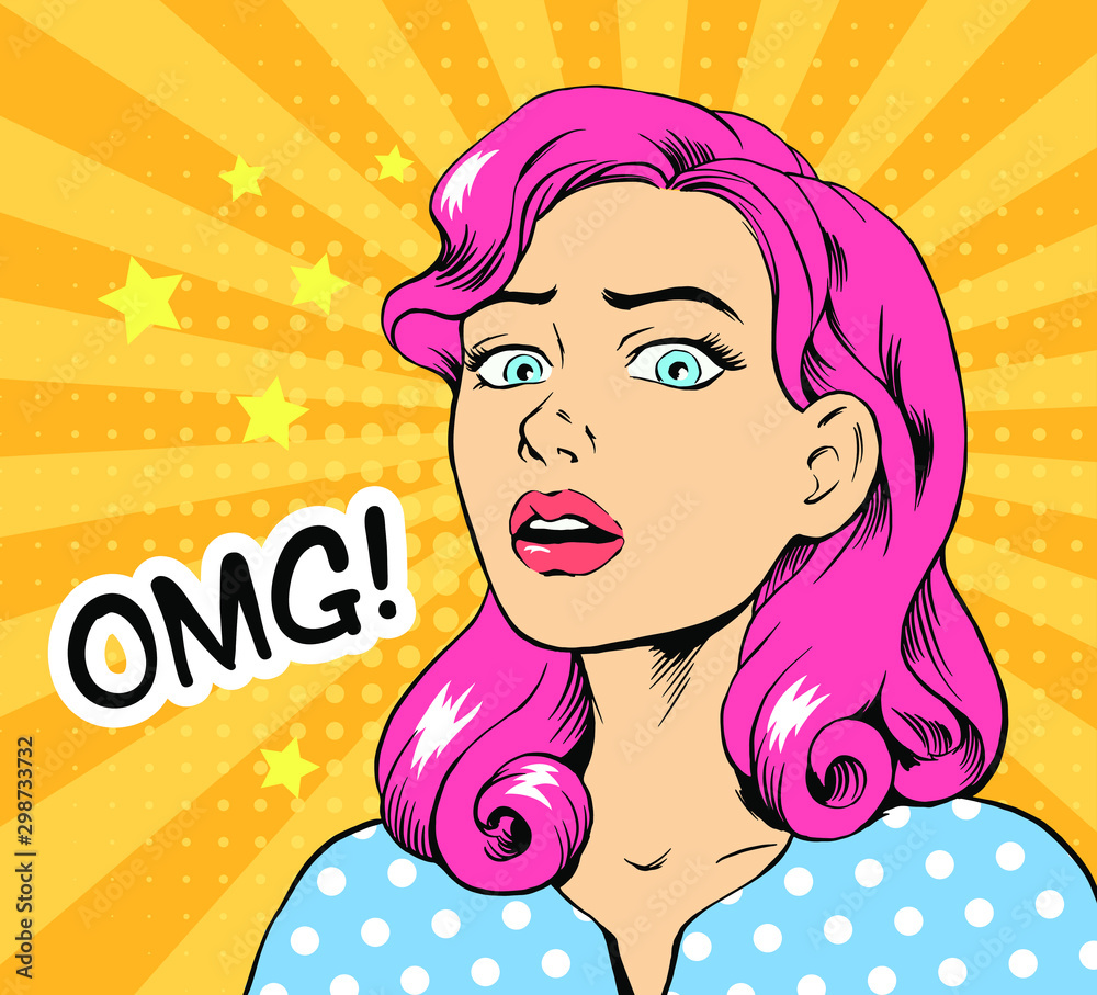 Omg Shocked Female Cartoon