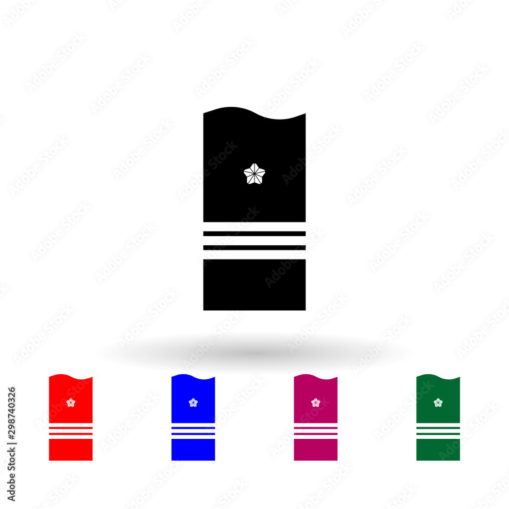 Japan commander military ranks and insignia multi color icon. Simple ...
