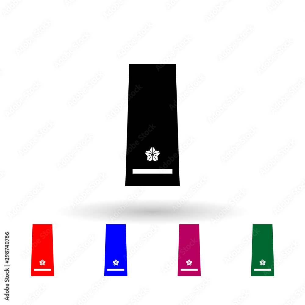 Japan second lieutenant military ranks and insignia multi color icon ...