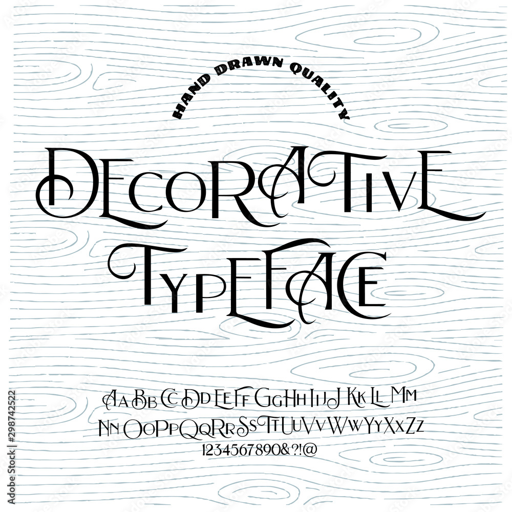 Decorative serif font inspired by the Art Deco era. It represents ...