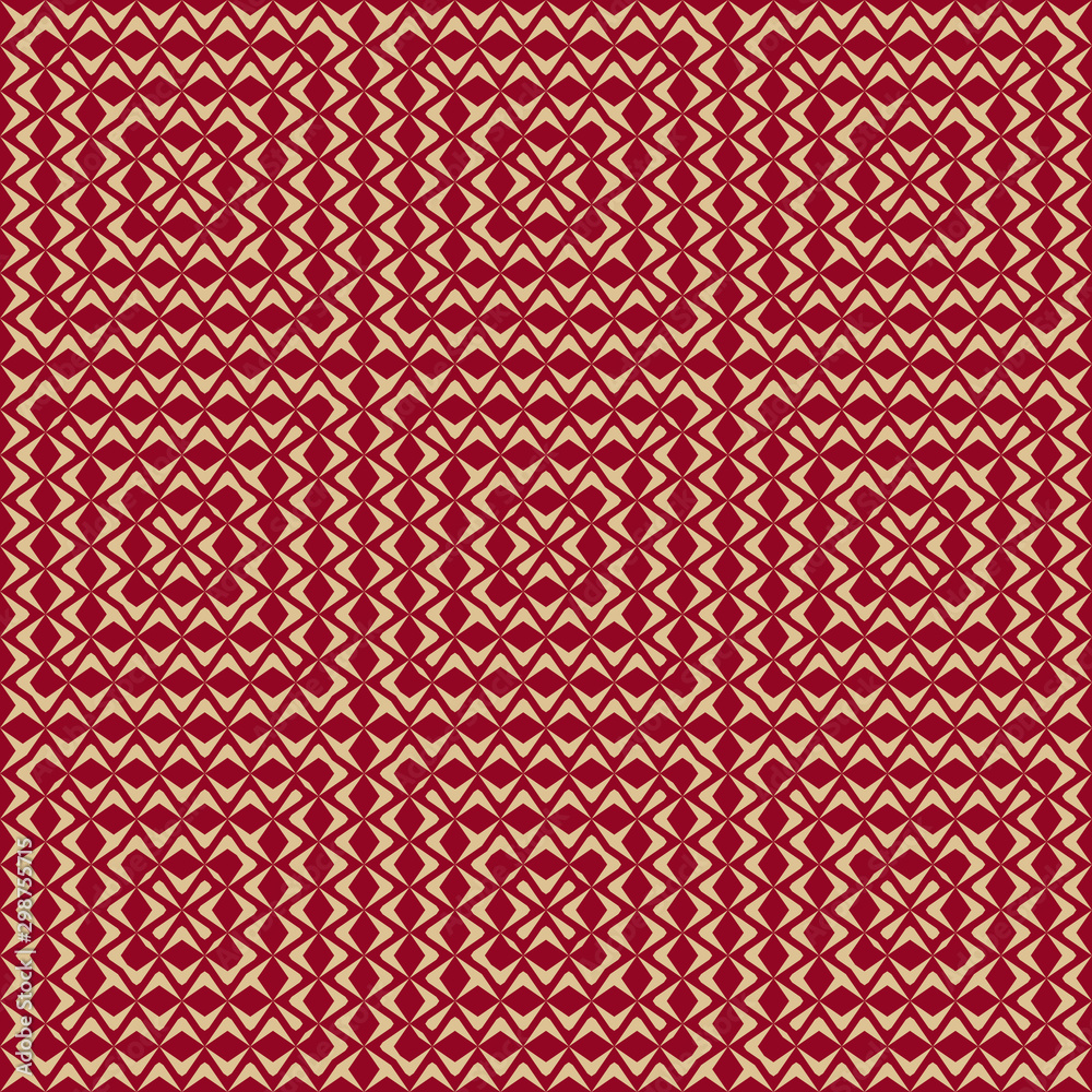 Red and gold seamless pattern with concentric wavy lines, curved shapes ...