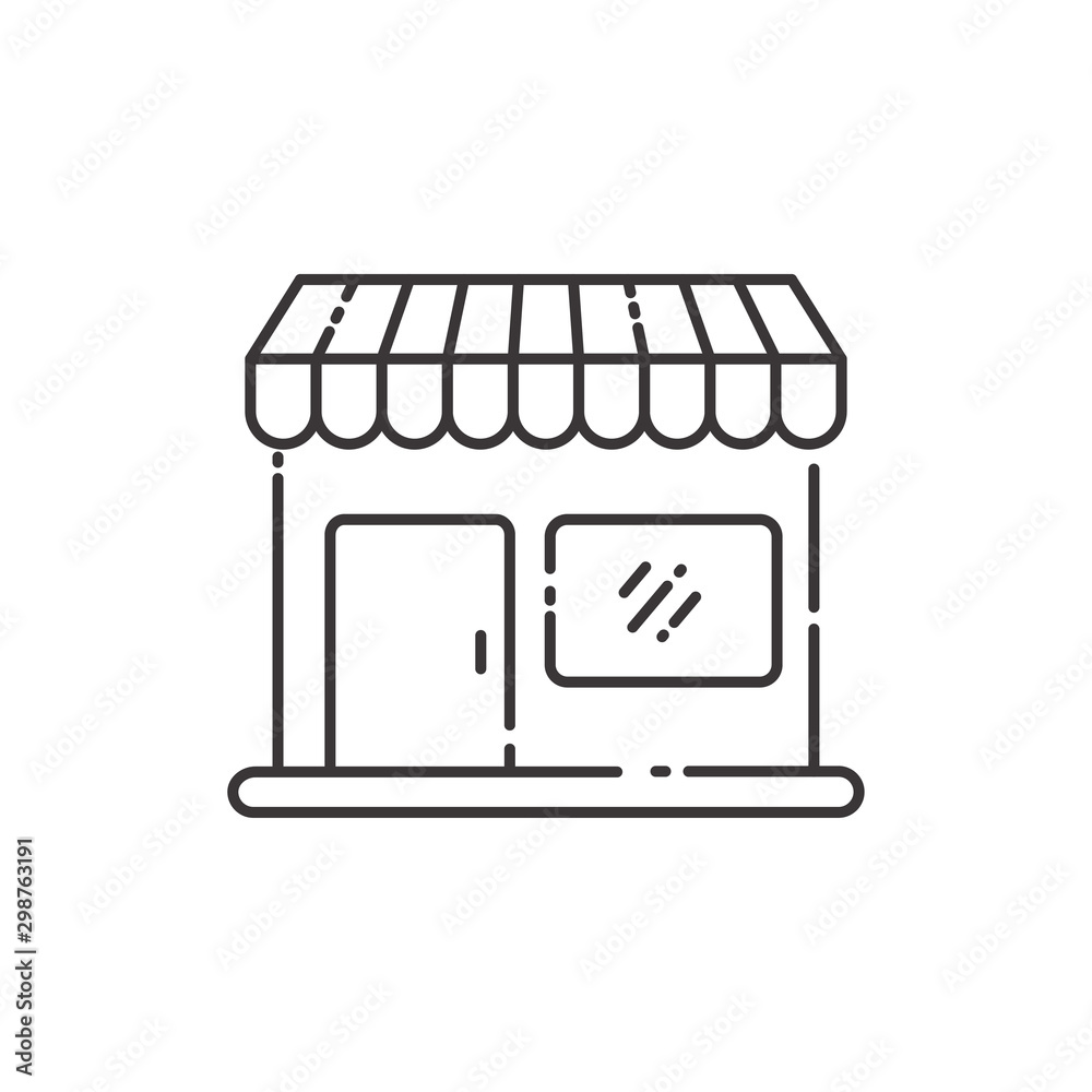 Store vector illustration with simple line design. Store icon, market ...