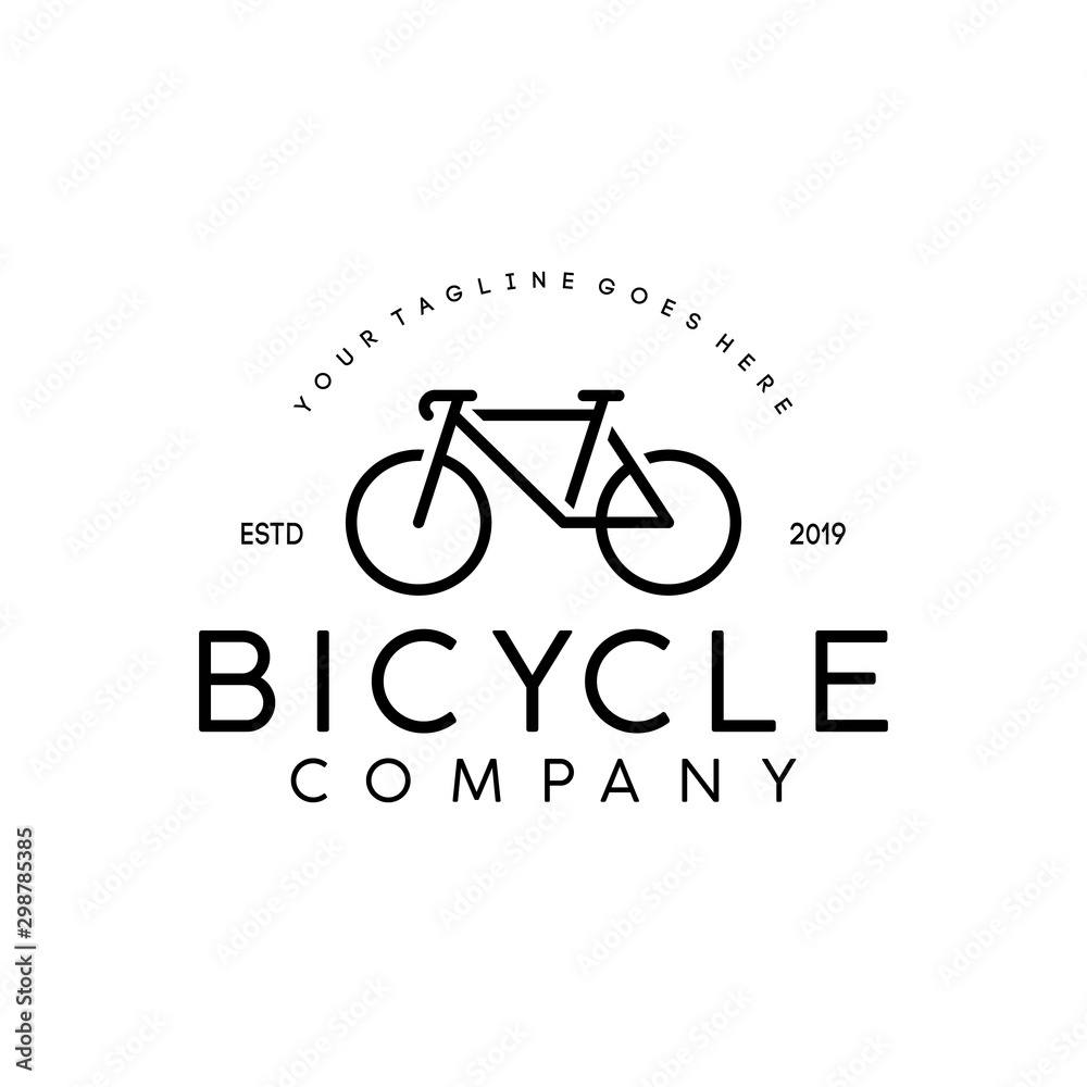 Simple minimalist bike / bicycle logo design inspiration Stock Vector ...