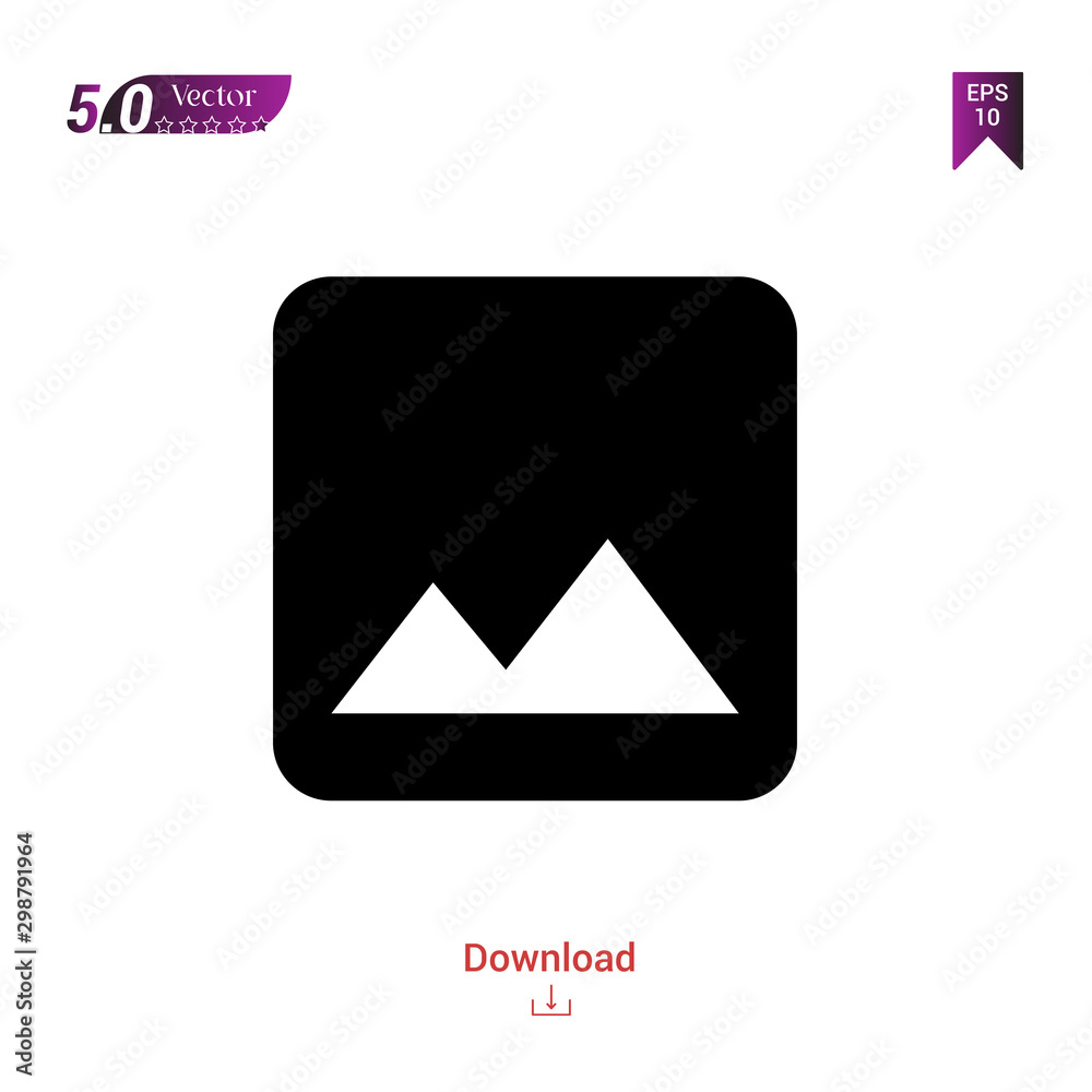 Outline Black insert-picture-button icon vector isolated on white ...