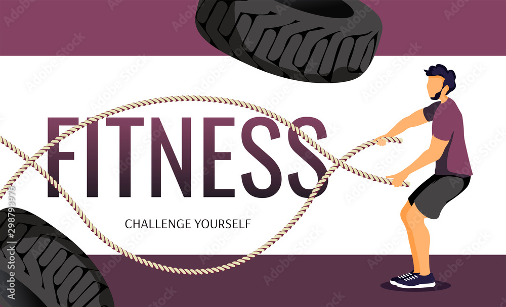 Fitness, Sport center, Healthy lifestyle, Training concept. Man working ...