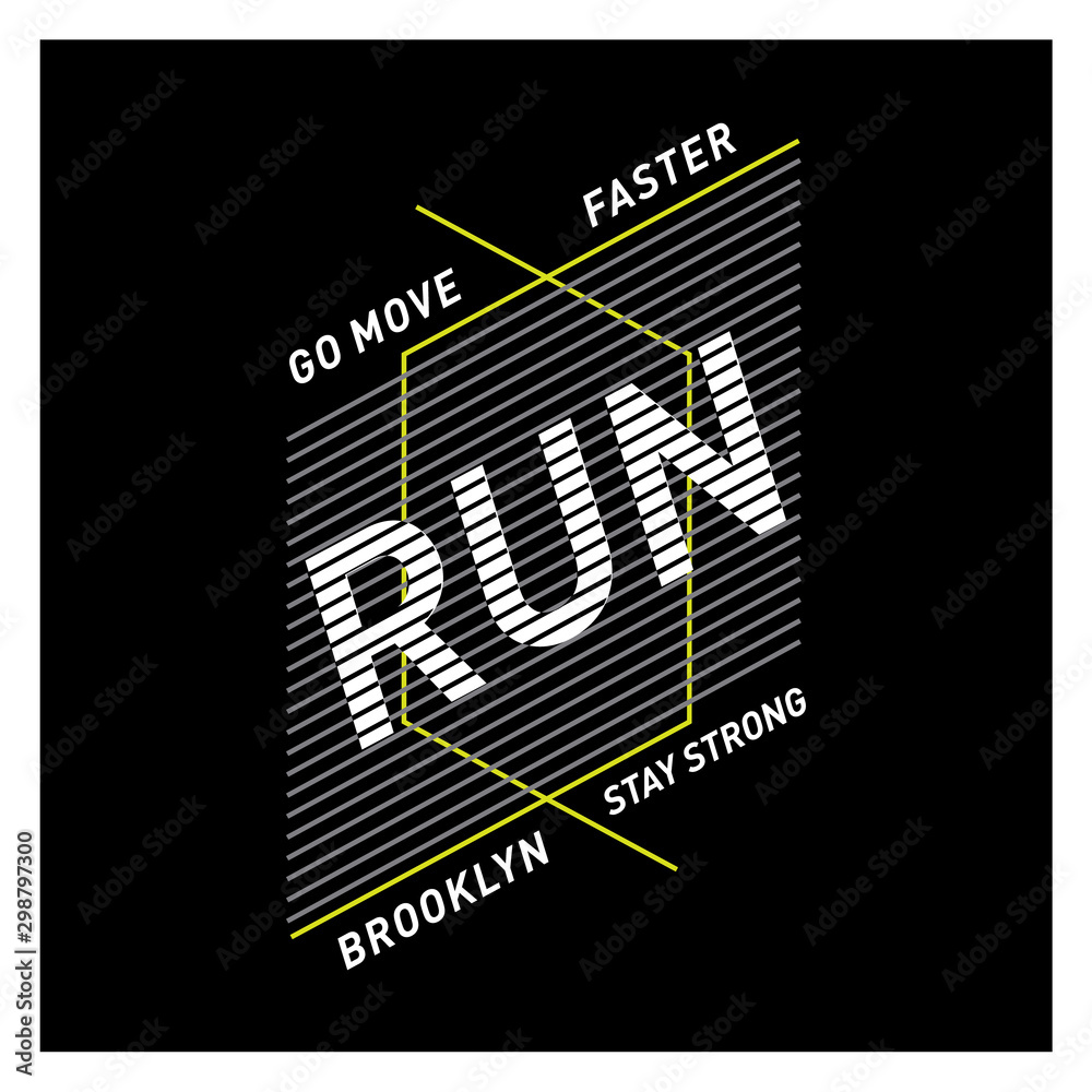 Run sport athletic typography, tee shirt graphics, vectors Stock Vector ...