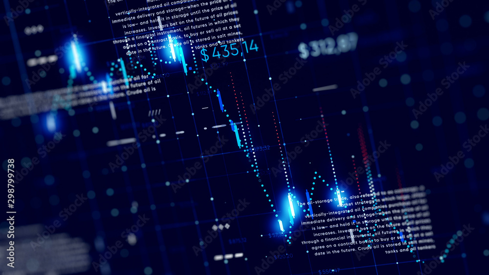 Financial business chart with diagrams and stock numbers showing ...