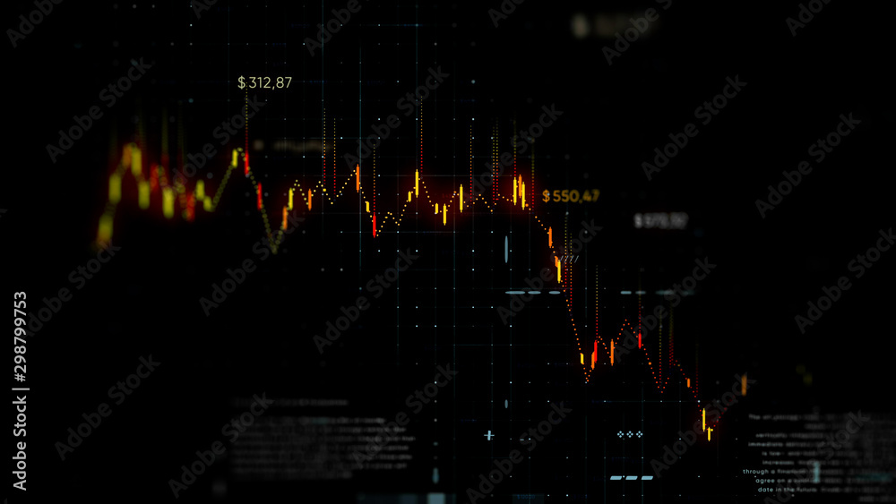 Financial business chart with diagrams and stock numbers showing ...