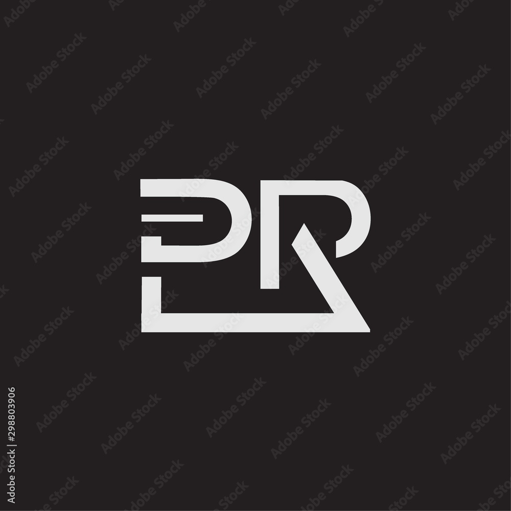 PR initial logo Capital Letters black background Stock Vector | Adobe Stock