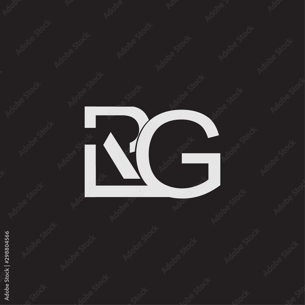 RG initial logo Capital Letters black background Stock Vector | Adobe Stock