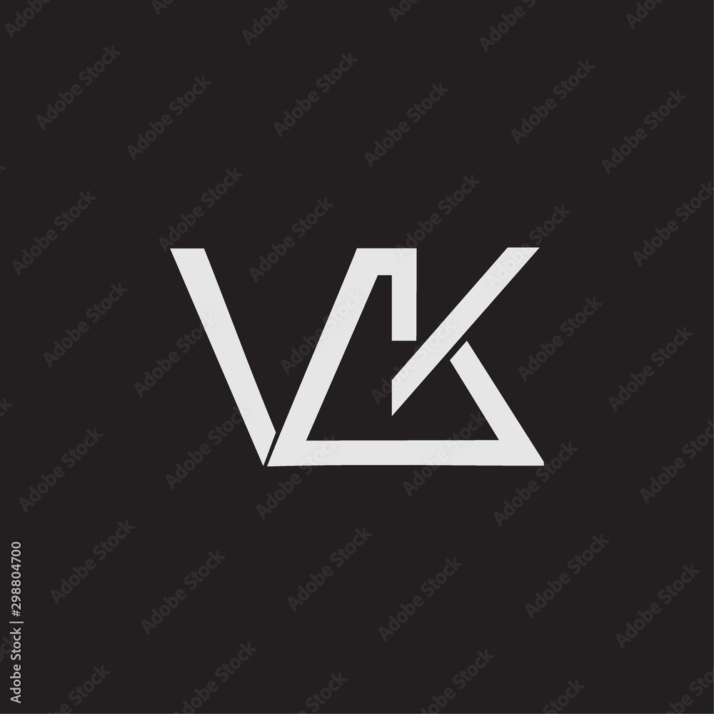 VK initial logo Capital Letters black background Stock Vector | Adobe Stock