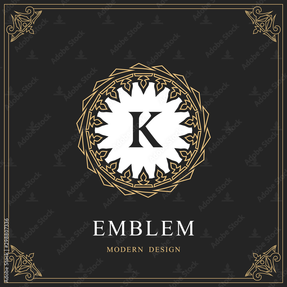 Coat of Arms. Initial Letter K. Heraldic Royal Frame with Crown ...