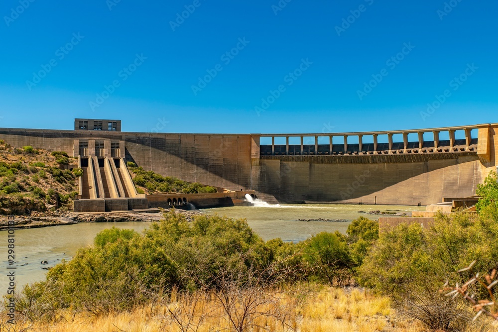 Gariep dam during a drought in the Free state province of South Africa ...